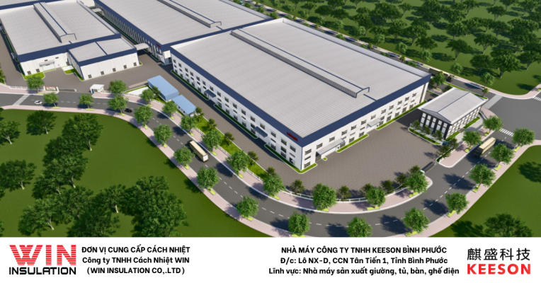 Cách nhiệt cho nhà máy Keeson Bình Phước - Cách Nhiệt WIN