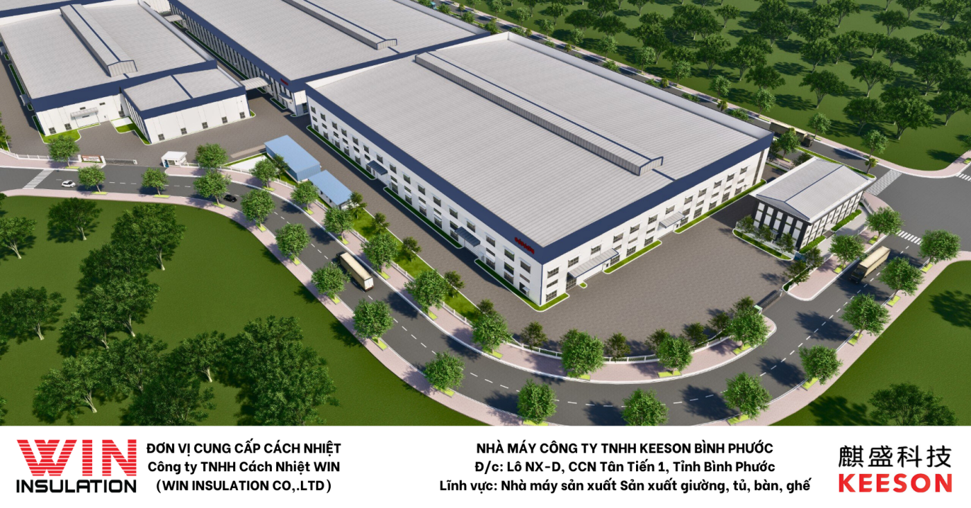 Cách nhiệt cho nhà máy Keeson Bình Phước - Cách Nhiệt WIN